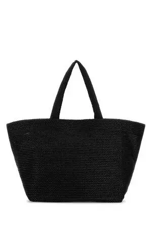 Alexander Wang Black Crochet Xl Punch Shopping Bag