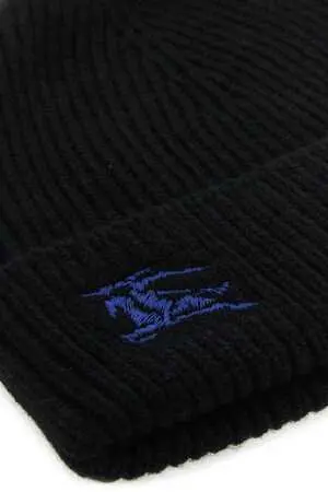 Burberry Ribbed Cashmere Beanie Hat - Black