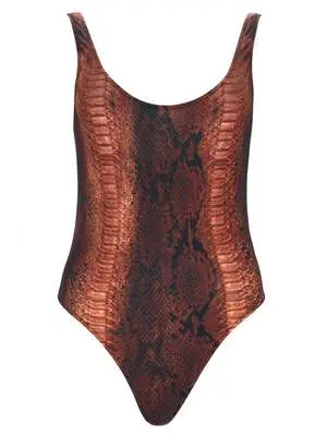 JEAN PAUL GAULTIER Python Print One Piece Swimsuit - Multicolor