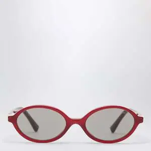 Miu Miu Miu Miu Oval Sunglasses In Burgundy Acetate Red