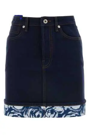Burberry Dark Denim Mini Skirt - Blue