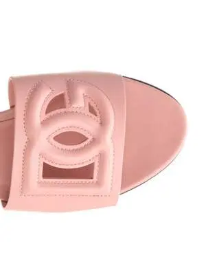 Dolce & Gabbana Calfskin Slides With Dg Logo - Multicolor