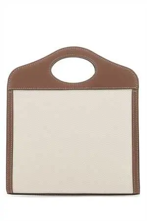 Burberry Two-tone Canvas And Leather Mini Pocket Handbag