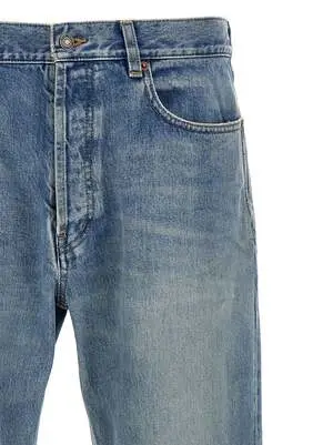Saint Laurent Mick Stonewashed Cotton Denim Jeans - Blue