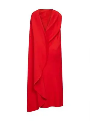 Balenciaga And Wool Crepe Draped Dress - Multicolor