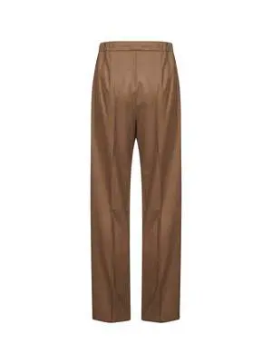 Max Mara Tobacco Stretch Cashmere Gatti Drawstring Trousers - Multicolor