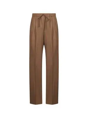 Max Mara Tobacco Stretch Cashmere Gatti Drawstring Trousers - Multicolor