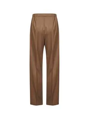Max Mara Tobacco Stretch Cashmere Gatti Drawstring Trousers - Multicolor