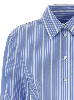 Jacquemus Chemise De Costume" Cotton Poplin Striped Shirt With Jacquard Logo