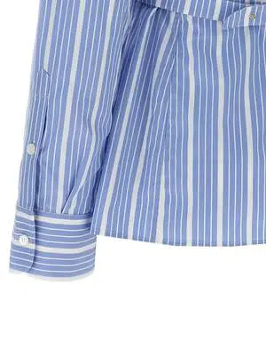 Jacquemus Chemise De Costume" Cotton Poplin Striped Shirt With Jacquard Logo