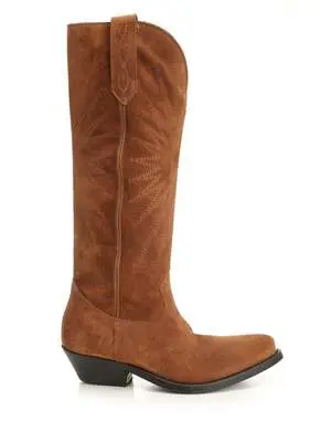 GOLDEN GOOSE Wish Star Suede Boots - Brown