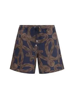 Loewe LOEWE X Paula's Ibiza Technical Fabric Swim Shorts With Anagram Print Blue
