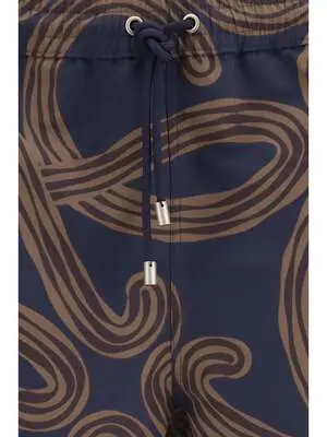 Loewe X Paula's Ibiza Technical Fabric Swim Shorts With Anagram Print - Blue