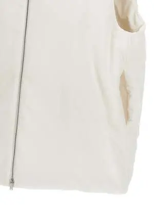 JIL SANDER 01' Padded Nylon Vest With Hood - White