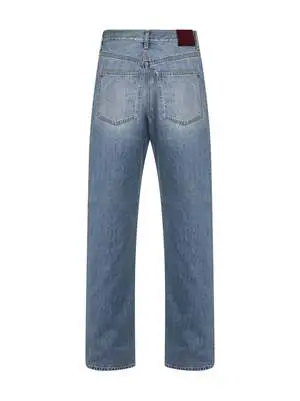 Gucci Washed Cotton Denim Straight Leg Jeans - Multicolor