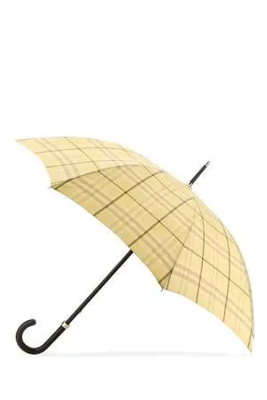 Burberry Embroidered Nylon Blend Umbrella With Silver Metal Finishing
