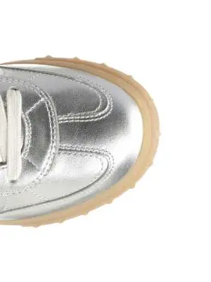 Valentino Garavani Upvillage Sneaker In Laminated Calfskin - Silver