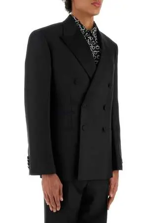 Burberry Double Breasted Wool Blend Blazer