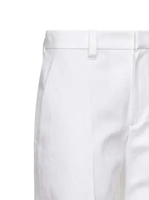 Brunello Cucinelli Diagonal Loose Flared Trousers With Monili - Multicolor