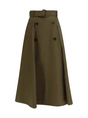Burberry Trench Midi Skirt - Green