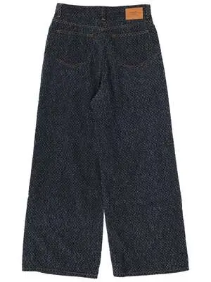 GANNI Tweed Baggy Jeans - Blue