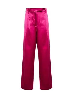 Dries Van Noten Fuchsia Satin Wide-leg Trousers - Multicolor
