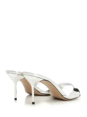 Paris Texas Lidia Mule In Mirrored Leather - Silver