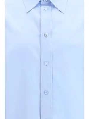 Loewe Classic Cotton Shirt With Embroidered Anagram Logo - Blue