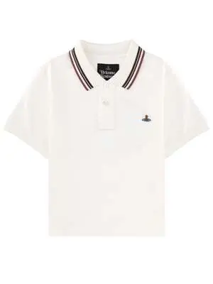 VIVIENNE WESTWOOD Cropped Logo Polo - White