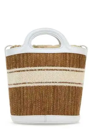 Marni Tropicalia Raffia And Leather Bucket Bag - Multicolor