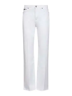 Dolce & Gabbana White Cotton Flared Jeans - Multicolor