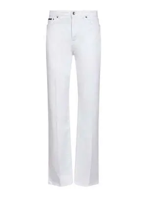 Dolce & Gabbana White Cotton Flared Jeans