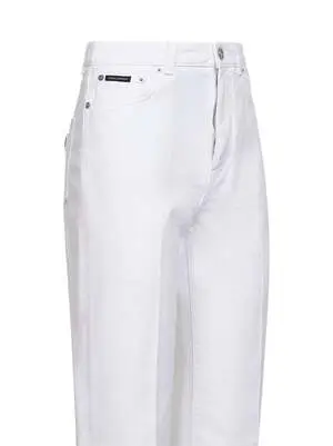 Dolce & Gabbana White Cotton Flared Jeans