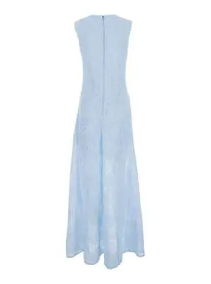 ROTATE BY BIRGER CHRISTENSEN Sleeveless Mesh Maxi Dress With Floral Print - Multicolor
