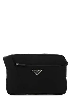 Prada Re-nylon Crossbody Bag With Studs - Black