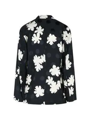Dries Van Noten Viscose Printed Double Breasted Blazer
