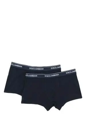 Dolce & Gabbana Two-pack Of Stretch Cotton Regular-fit Boxers - Blue