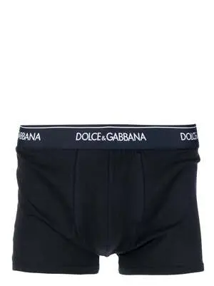 Dolce & Gabbana Two-pack Of Stretch Cotton Regular-fit Boxers - Blue