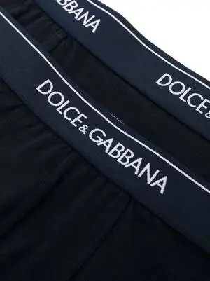 Dolce & Gabbana Two-pack Of Stretch Cotton Regular-fit Boxers - Blue