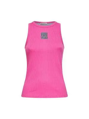 Marni Ribbed Cotton Logo Tank Top