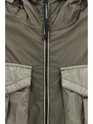 C.P. COMPANY Bi-tm Mixed Goggle Jacket With Zip-up And Drawstring Hem - Green