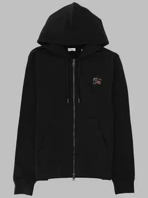 Burberry Felpa Con Cappuccio E Zip - Black