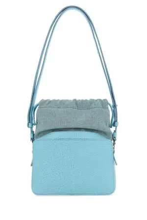 MAISON MARGIELA 5ac Bucket Bag In Leather And Fabric - Blue