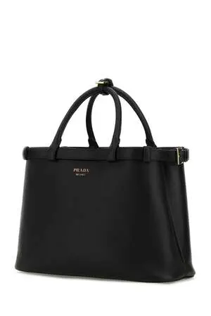 Prada Medium Buckle Handbag - Black