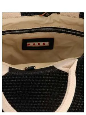 Marni Raffia Mini Tote Shopping Bag - Black