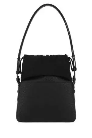 MAISON MARGIELA 5ac Bucket Bag In Leather And Fabric - Black