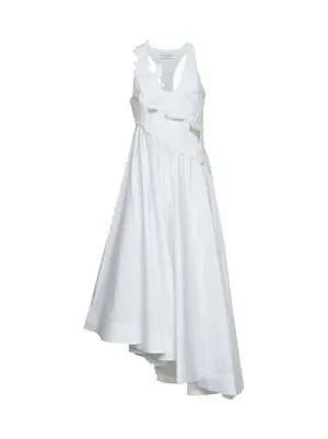 Zimmermann Ivory Cotton Luna Applique Midi Dress - Multicolor
