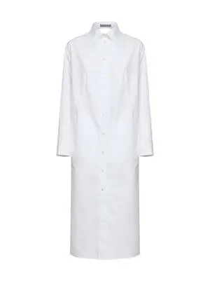 Balenciaga BALENCIAGA Cotton Poplin Draped Back Shirt Dress Multicolor
