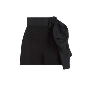 Alexander McQueen Cupro Shorts With Oversized Bow Detail - Black
