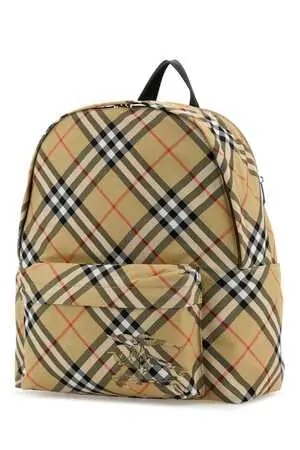 Burberry Embroidered Fabric Check Backpack - Multicolor